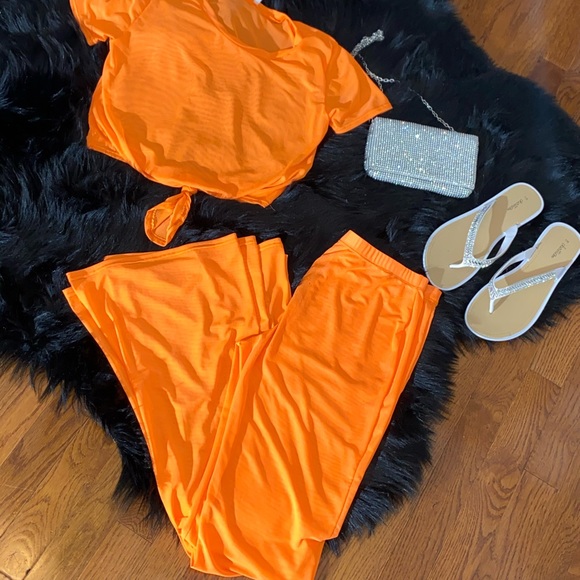 Fashion Sweetz | Pants & Jumpsuits | Stylish Orange Mesh Swimsuit ...